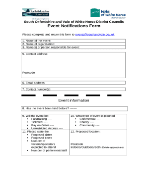 Event Notifications Doc Template | pdfFiller