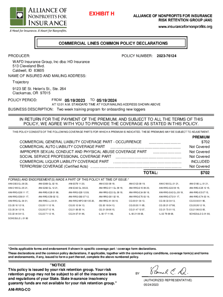 Fillable Online Common Policy Declarations: Meaning, Benefits, Example ...