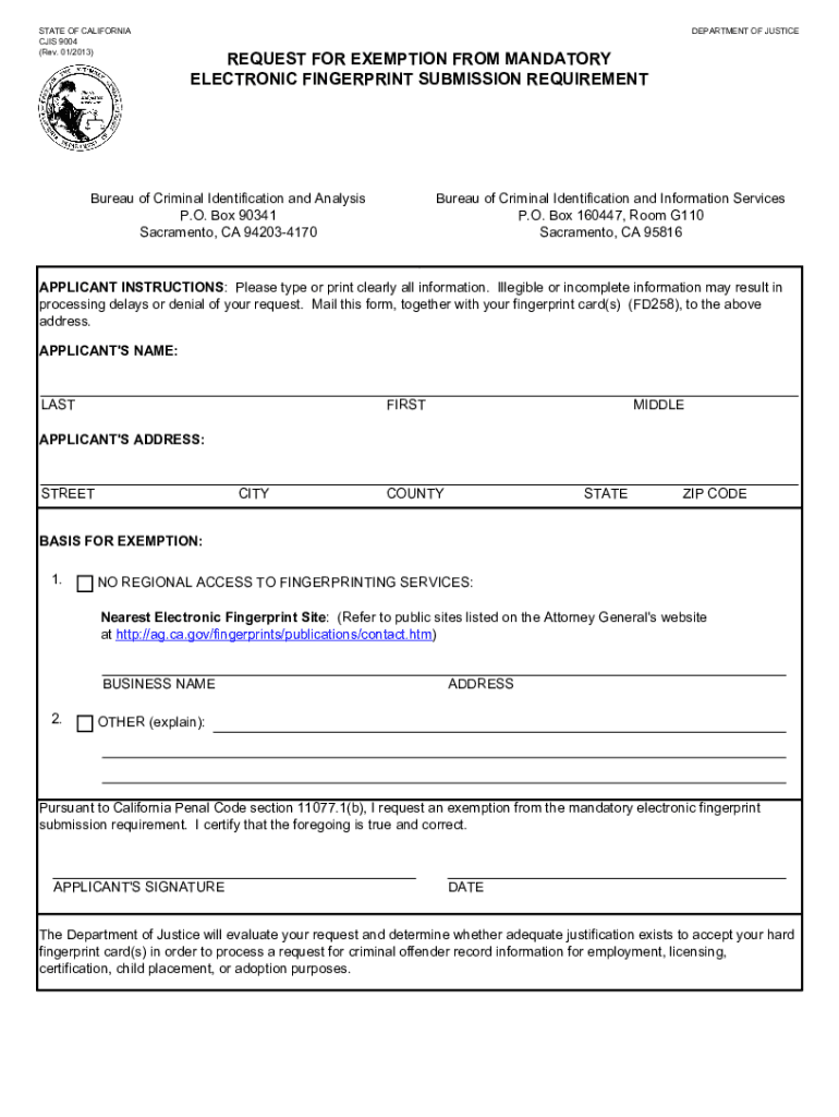 Fillable Online Fingerprint Card Information and Sample. Fingerprint ...
