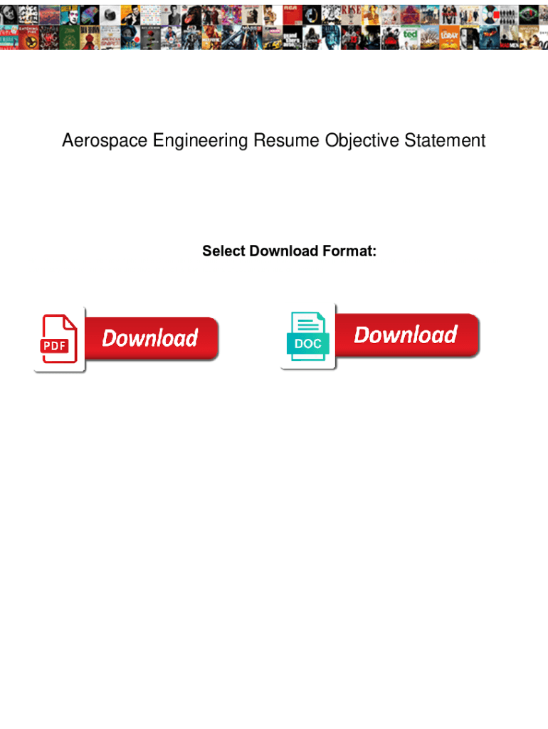 Fillable Online Aerospace Engineering Resume Objective Statement. Aerospace Engineering Resume ...