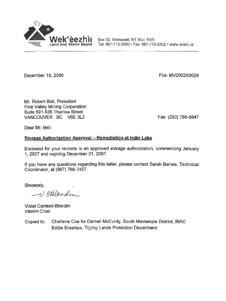 Fillable Online Box 32, Wekweeti, NT XCni iWO Fax Email Print - pdfFiller