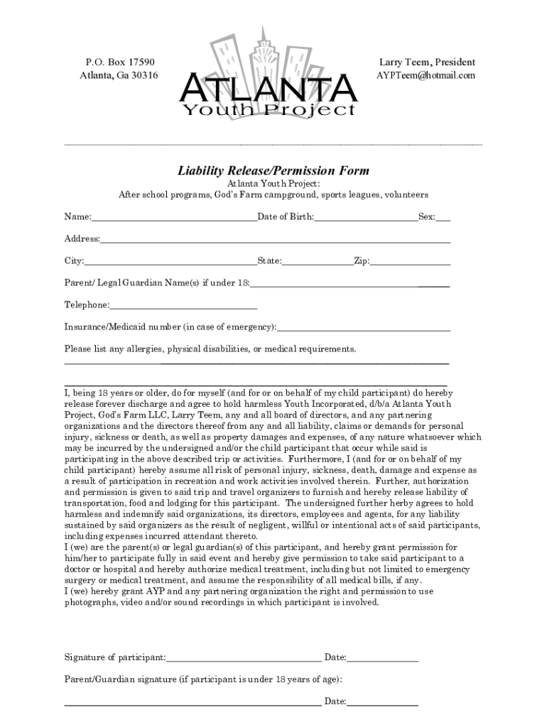 Fillable Online 2. Camp Release Form Fax Email Print - pdfFiller