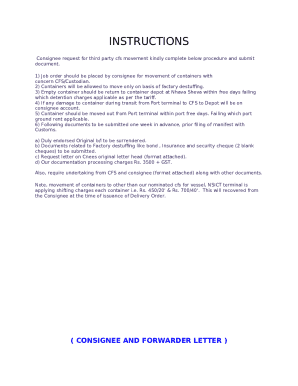 Consignee's request at for Movement of Containers to ... Doc Template ...