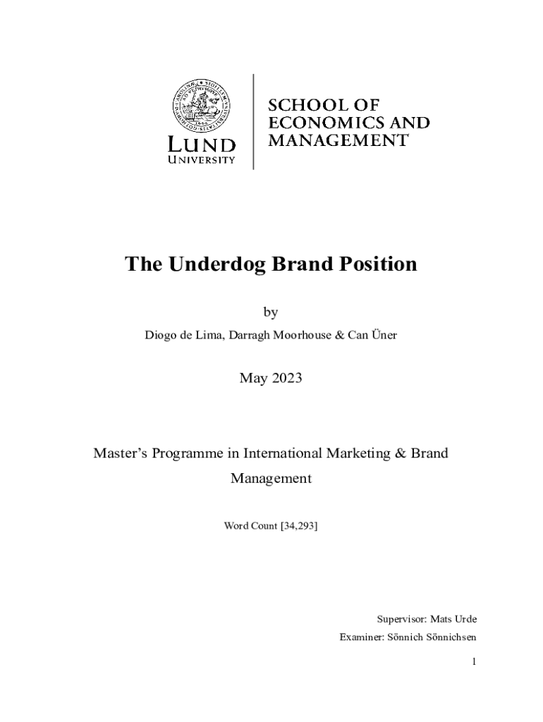 Fillable Online The Underdog Brand PositionLUP Student Papers Fax Email ...