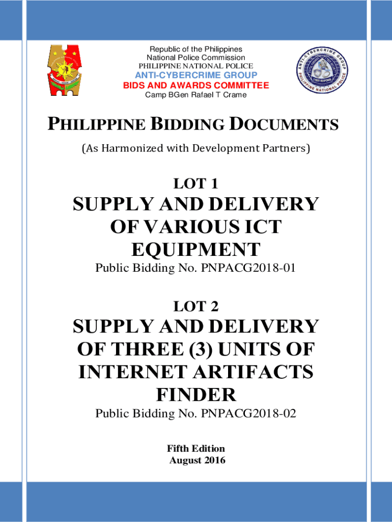 Fillable Online PHILIPPINE BIDDING DOCUMENTS - Police Regional Office 1 Fax Email Print - pdfFiller