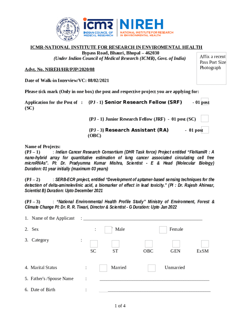 ICMR-NIREH, BhopalIndian Council of Medical Research Doc Template ...