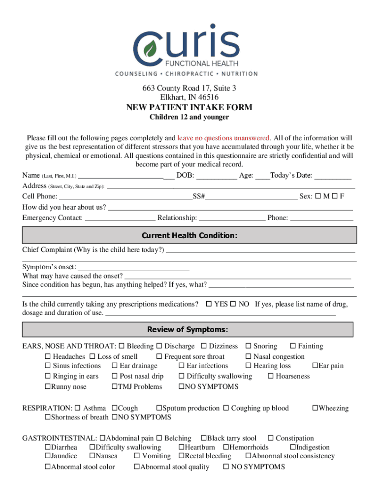 Fillable Online Minor New Patient Paperwork Fax Email Print - pdfFiller