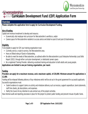 Curriculum Development Fund (CDF) Application ... Doc Template | pdfFiller
