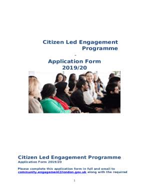 Citizen Led Engagement Programme - Application ... Doc Template | pdfFiller
