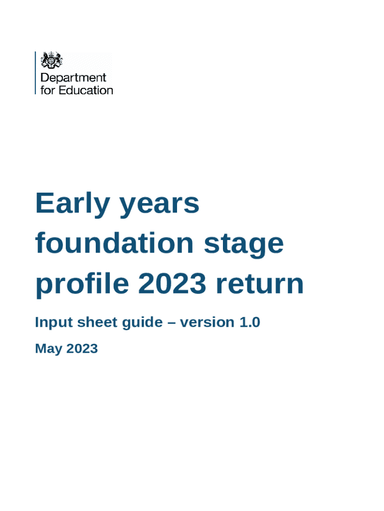 Early years foundation stage profile 2023 return Input sheet ... Doc ...