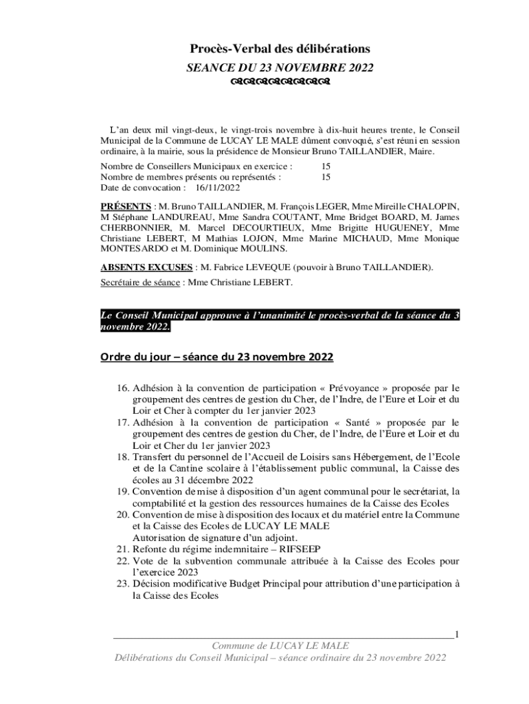 Remplissable En Ligne PROCES-VERBAL Sance du Conseil Municipal du 6 ... Fax Email Imprimer ...