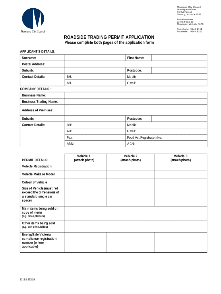 Permit to Conduct Trading in a Public Place - Merri-bek City ... Doc ...