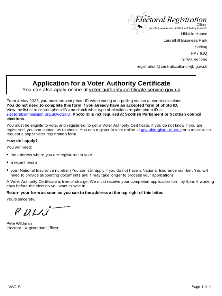 Electoral Registration Downloadable s Doc Template | pdfFiller