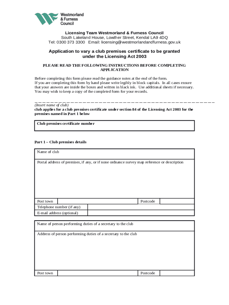 Tony Smith - Licensing Specialist - Westmorland and ... Doc Template ...