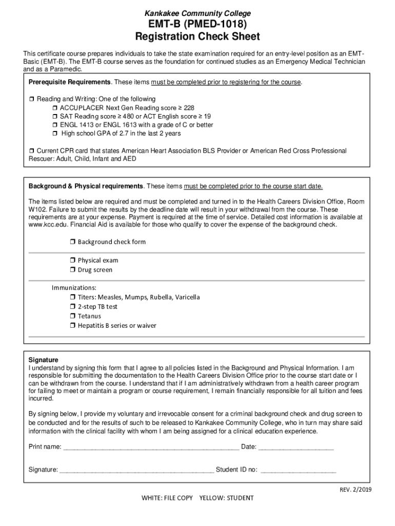 Fillable Online Emergency Medical Technician EMT Basic Certificate Fax Email Print - pdfFiller