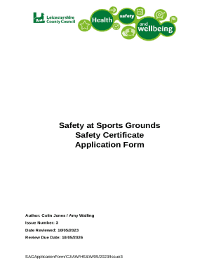 Safety at Sports Grounds Application Doc Template | pdfFiller