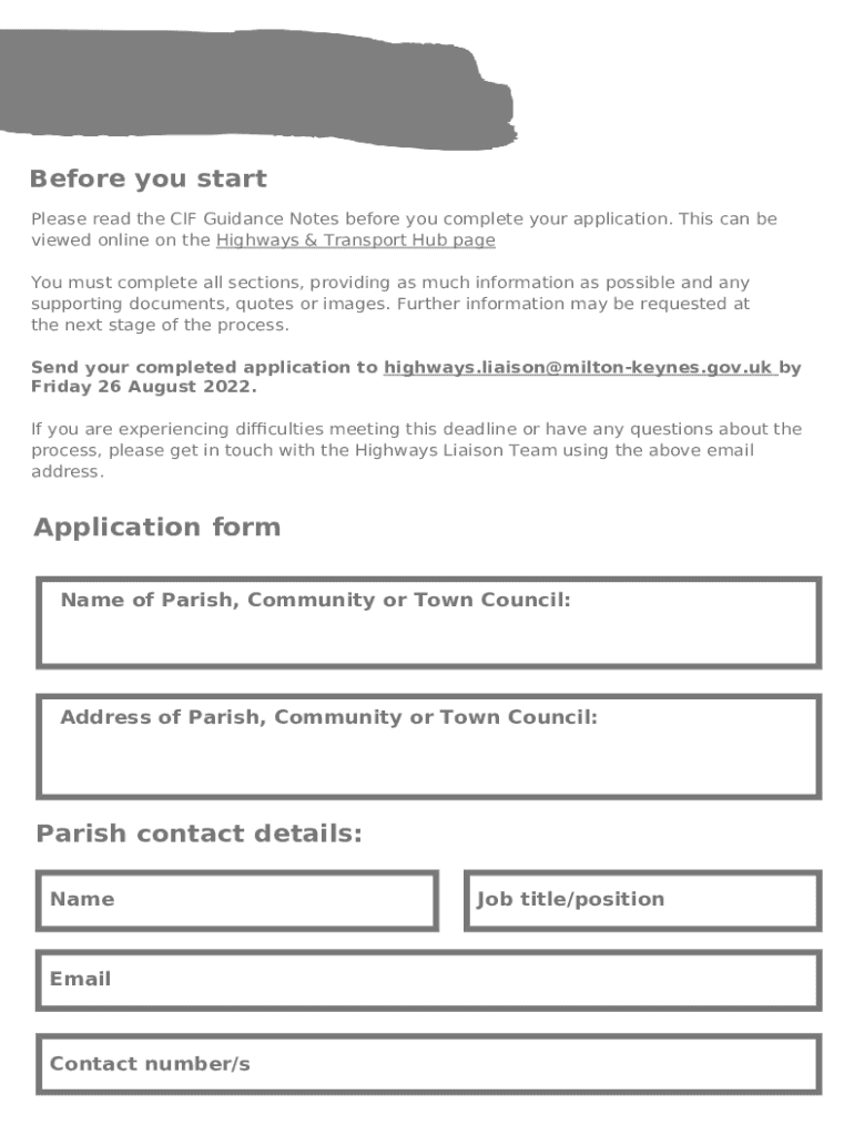 Tips for preparing a good CIF application Doc Template | pdfFiller