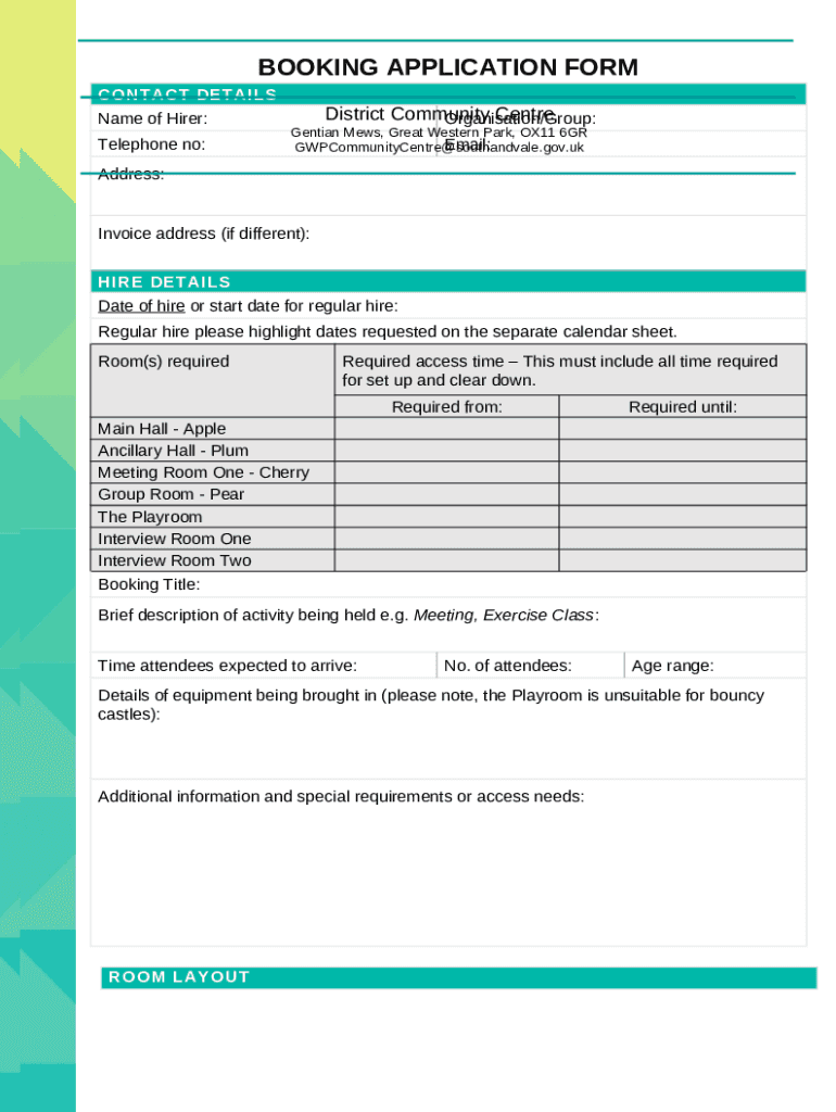 MSEC - Court hire booking application request Doc Template | pdfFiller