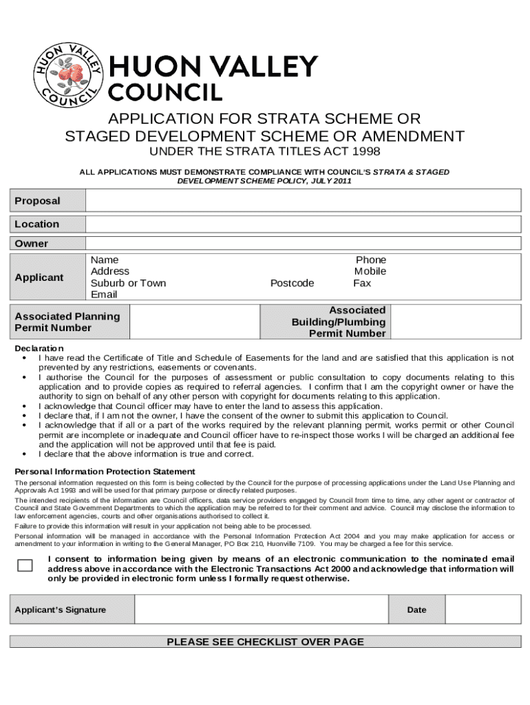 Certificate of Approval for a Strata Plan - Hobart City Council Doc ...