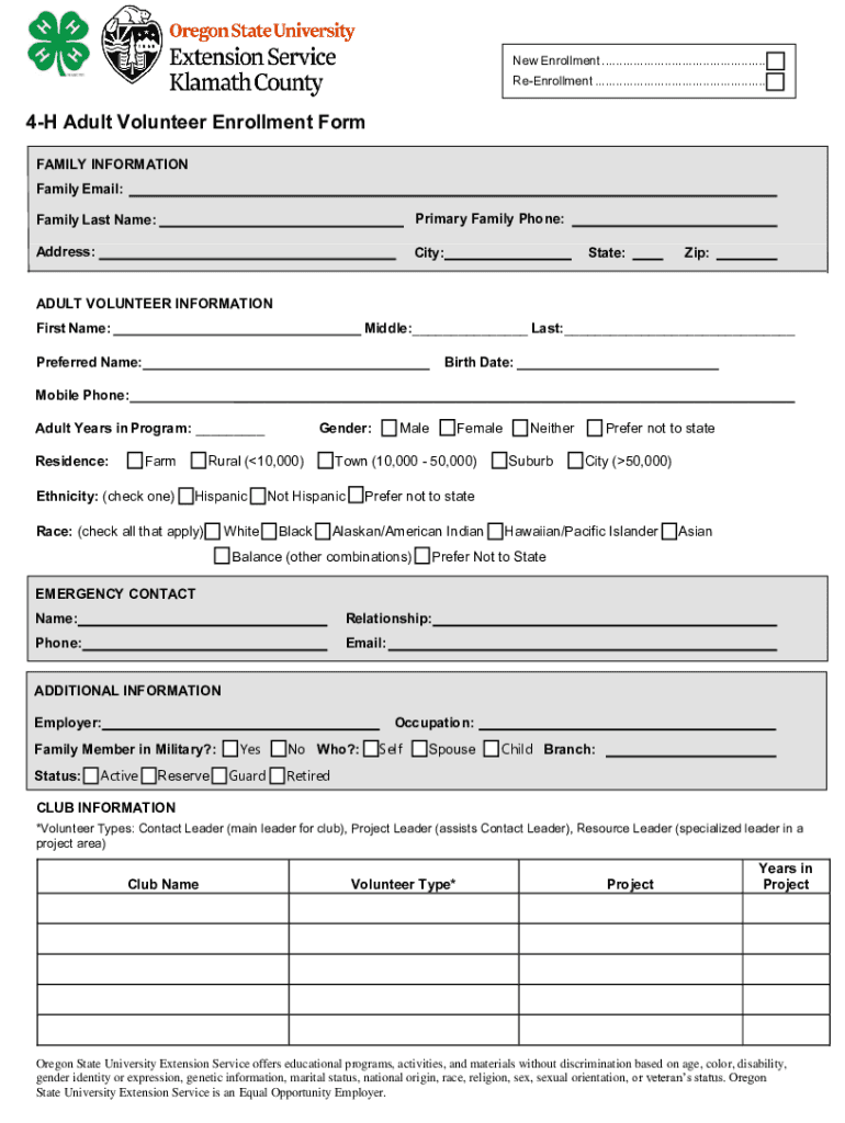 Fillable Online extension oregonstate Texas 4-H Youth Development ...