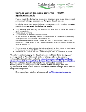 Surface Water Drainage Proa Statement for Doc Template | pdfFiller