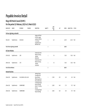 Fillable Online Payable Invoice Detail Fax Email Print - pdfFiller