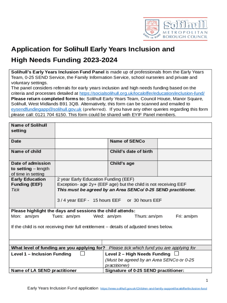 Inclusion Fund application Doc Template | pdfFiller
