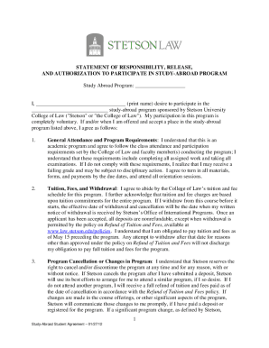 Fillable Online STATEMENT OF RESPONSIBILITY, RELEASE, Fax Email Print - pdfFiller