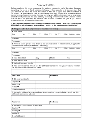 application-for-temporary-event-notice- ... Doc Template | pdfFiller