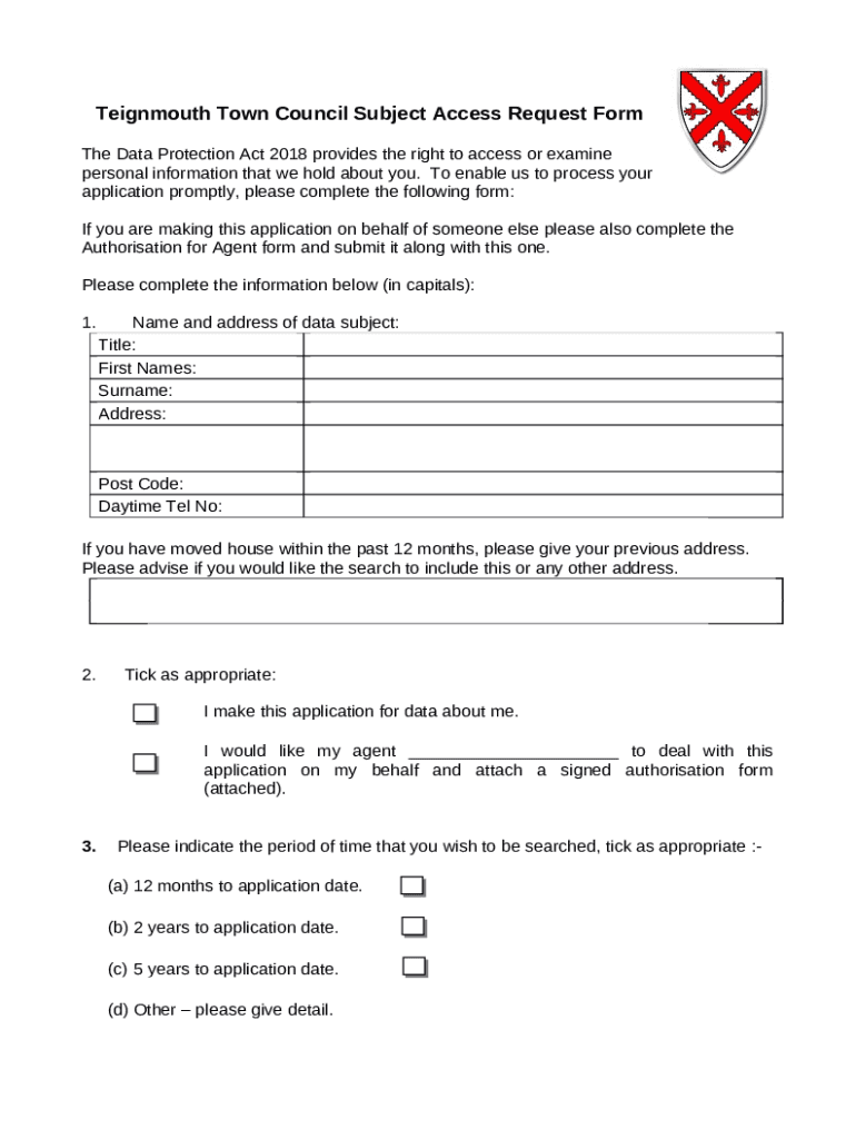 Document B - Subject Access Application Doc Template | pdfFiller