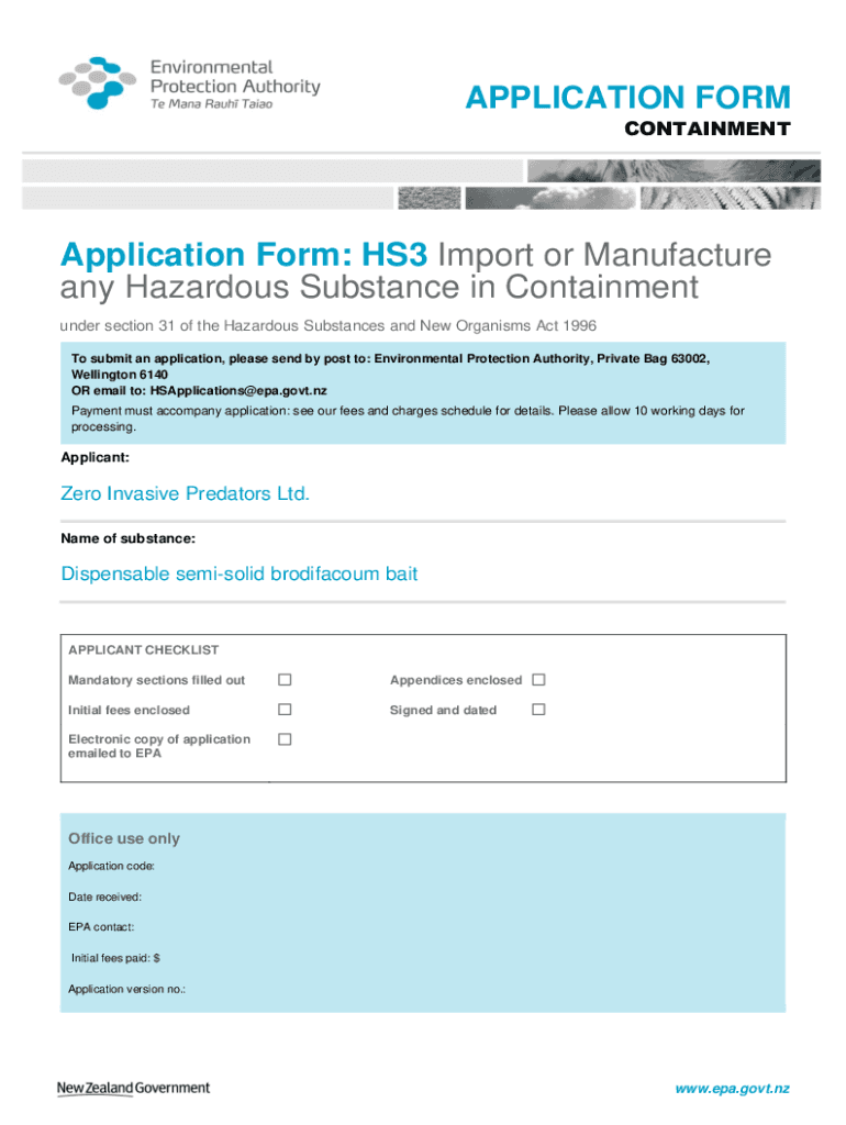 Fillable Online Understanding how hazardous substances are managed Fax ...