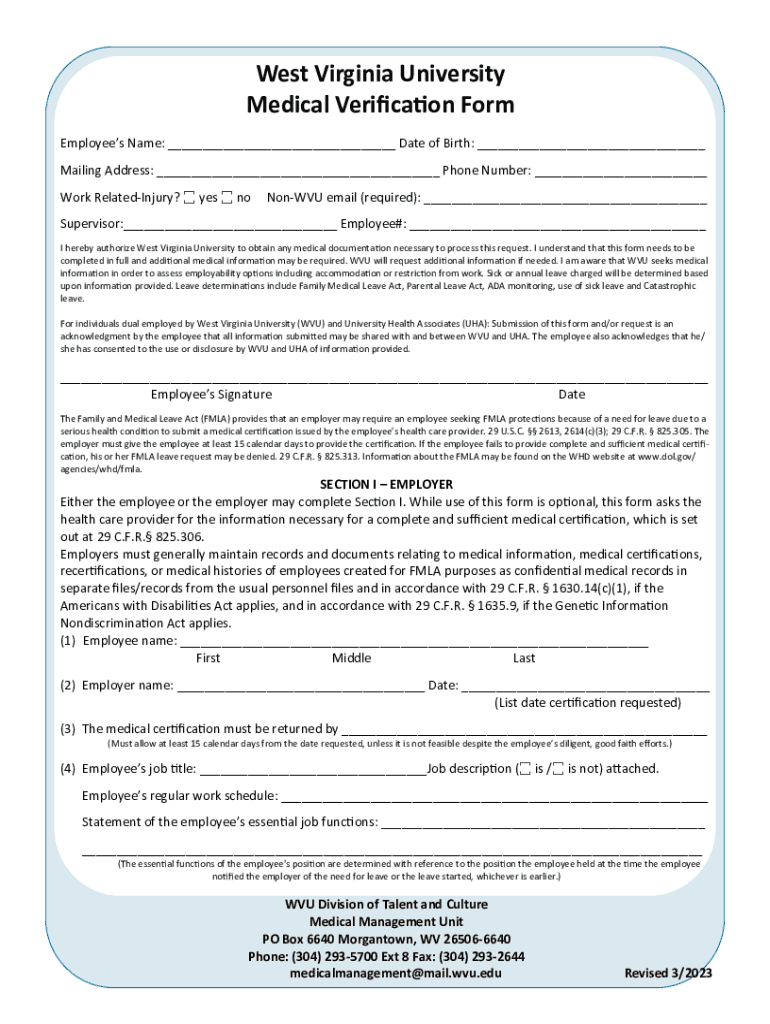 Fillable Online Medical Verification Form - Talent and Culture Fax ...