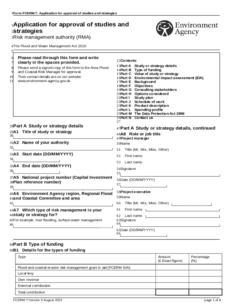LIT 7078 FCERM 7: Application for approval of - Studylib Doc Template | pdfFiller