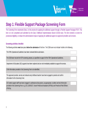 Flexible Support Package Application Doc Template | pdfFiller