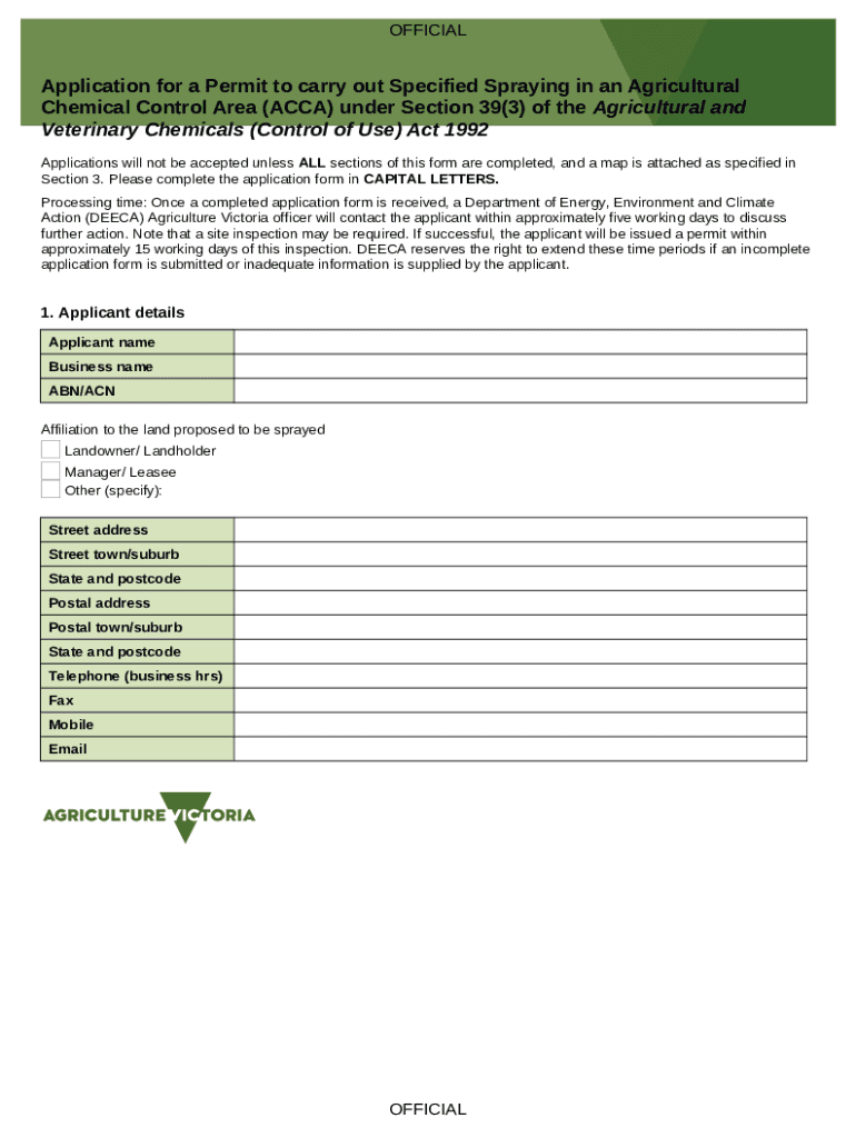ACCA permit application (WORD - 804.6 KB) Doc Template | pdfFiller