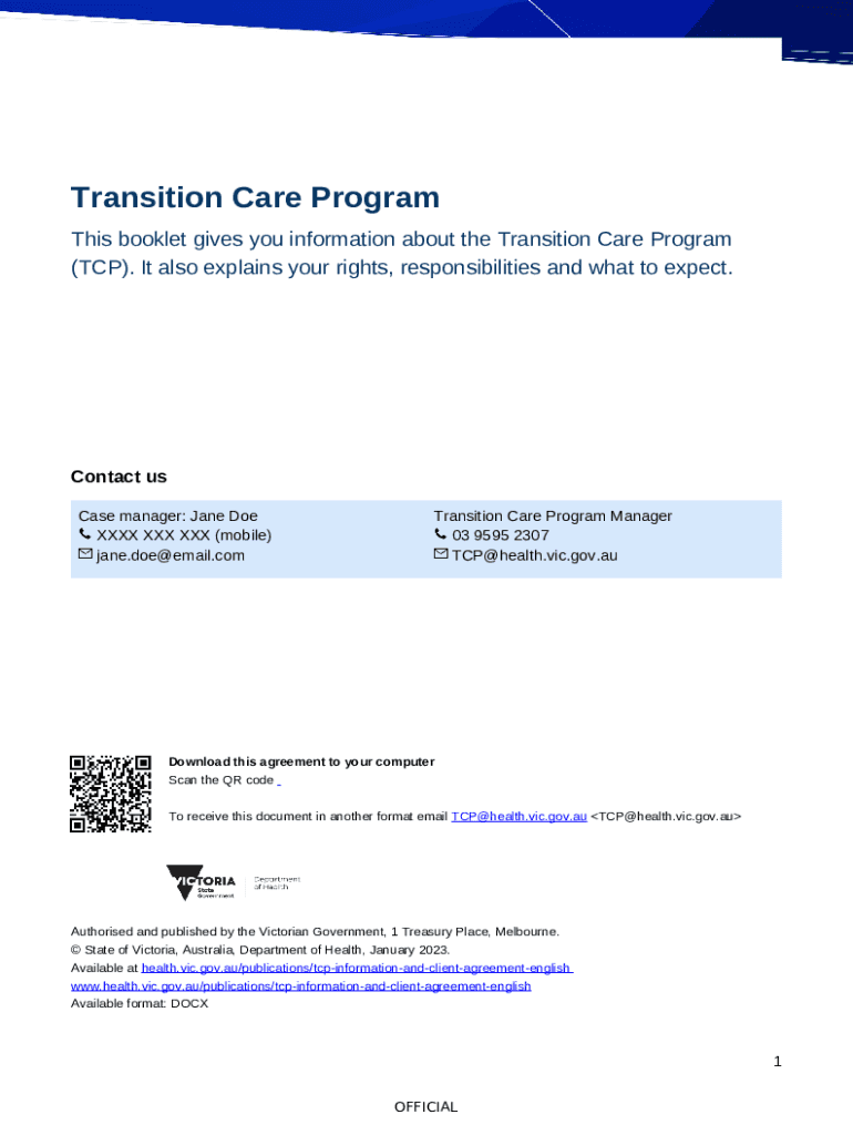 Transition Care Program (TCP) agreement Fees and ... Doc Template ...