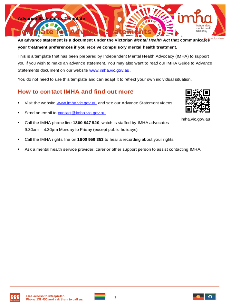 Template for Advance Statements Doc Template | pdfFiller