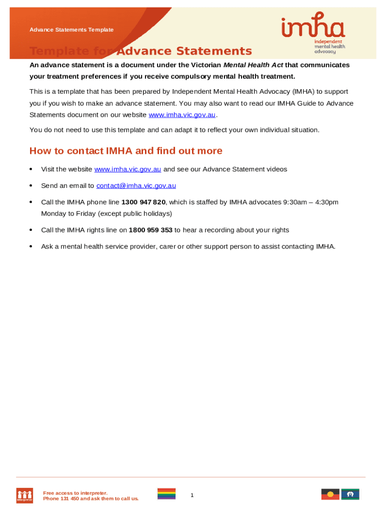 13. Advance Statements and Nominations under Mental ... Doc Template ...