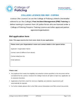 PIM-COP004-Bid-Application- Doc Template | pdfFiller