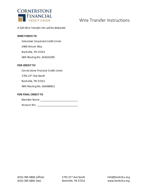 Fillable Online WIRING INSTRUCTIONS FORM Fax Email Print - pdfFiller