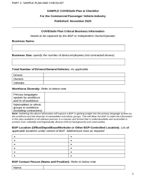 COVID Safety Plan template Doc Template | pdfFiller