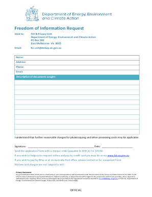 Fillable Online How to Submit a Request for Information under the ...