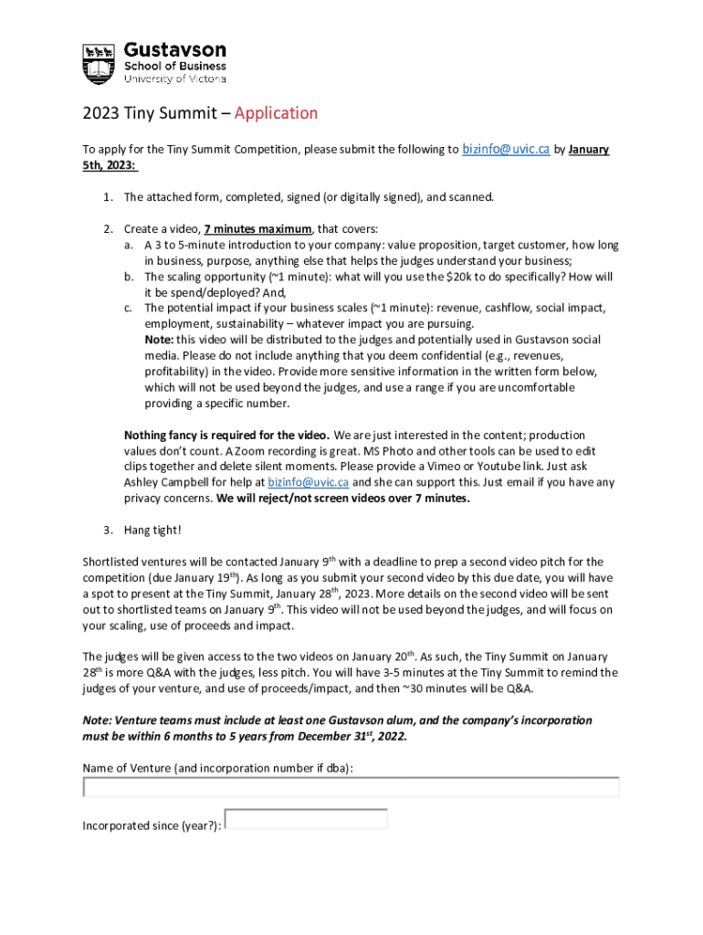 Fillable Online 2023 Youth Summit Application Form Fax Email Print ...