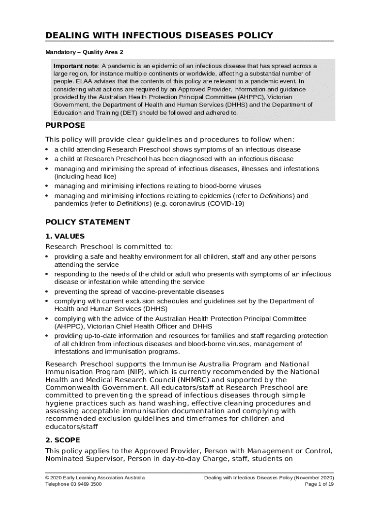 Online DEALING WITH INFECTIOUS DISEASES ... Doc Template | pdfFiller