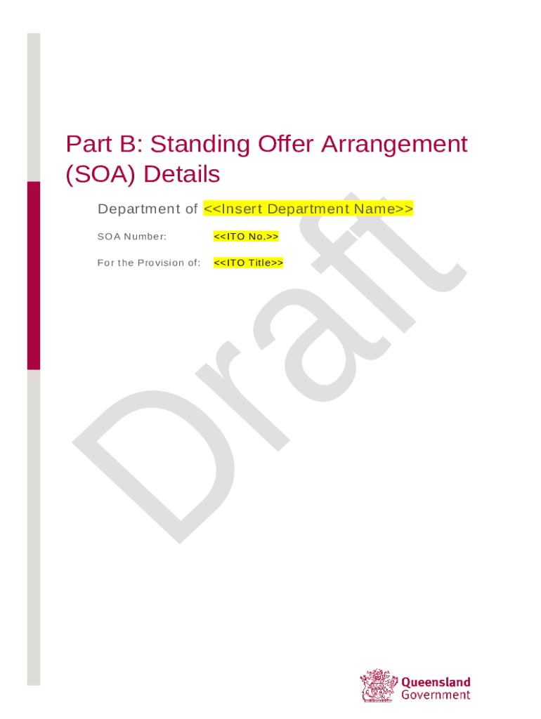 SOA Invitation to Offer Part-B template Doc Template | pdfFiller