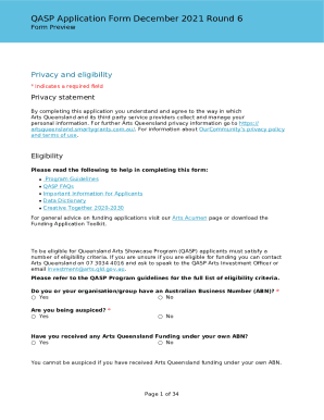 Fillable Online QASP Application Form - Arts Queensland Fax Email Print ...