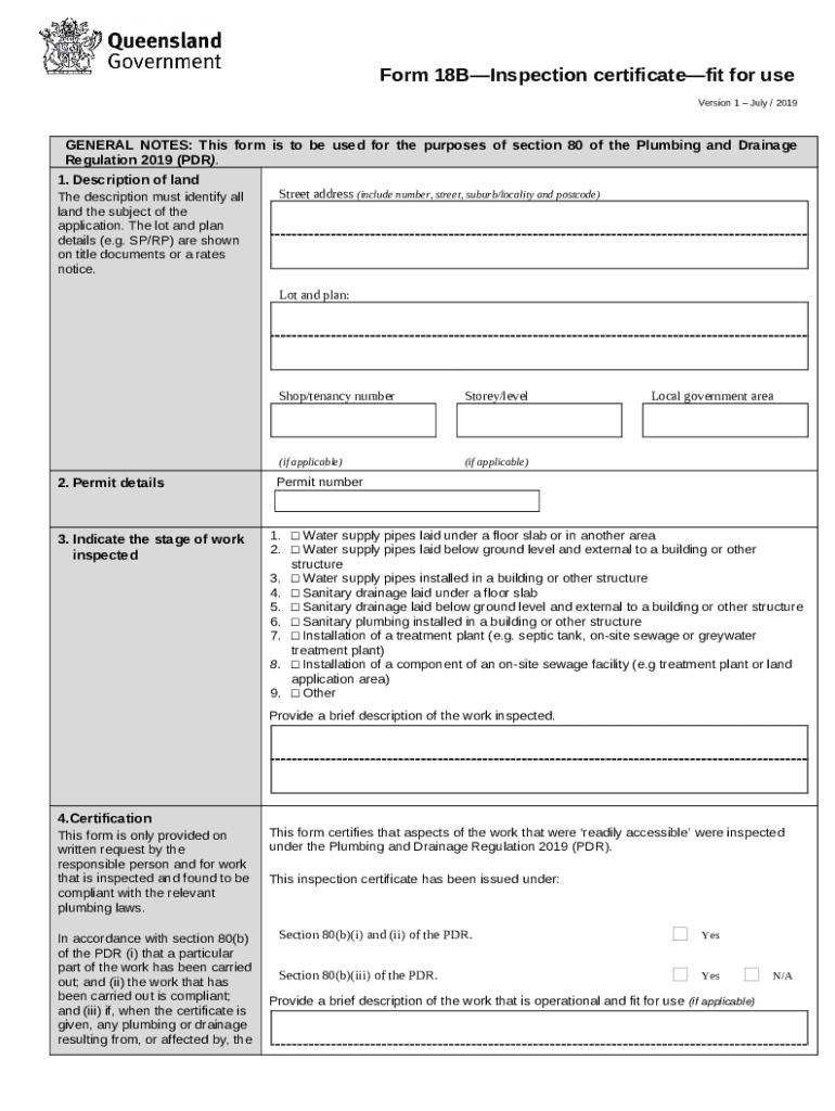 18AInspection certificate Doc Template | pdfFiller