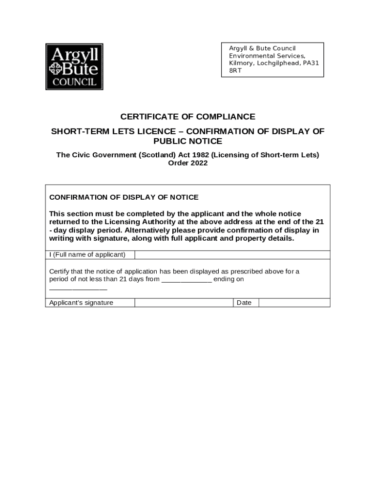 Annex C - Short term lets - licensing scheme part 1 Doc Template ...