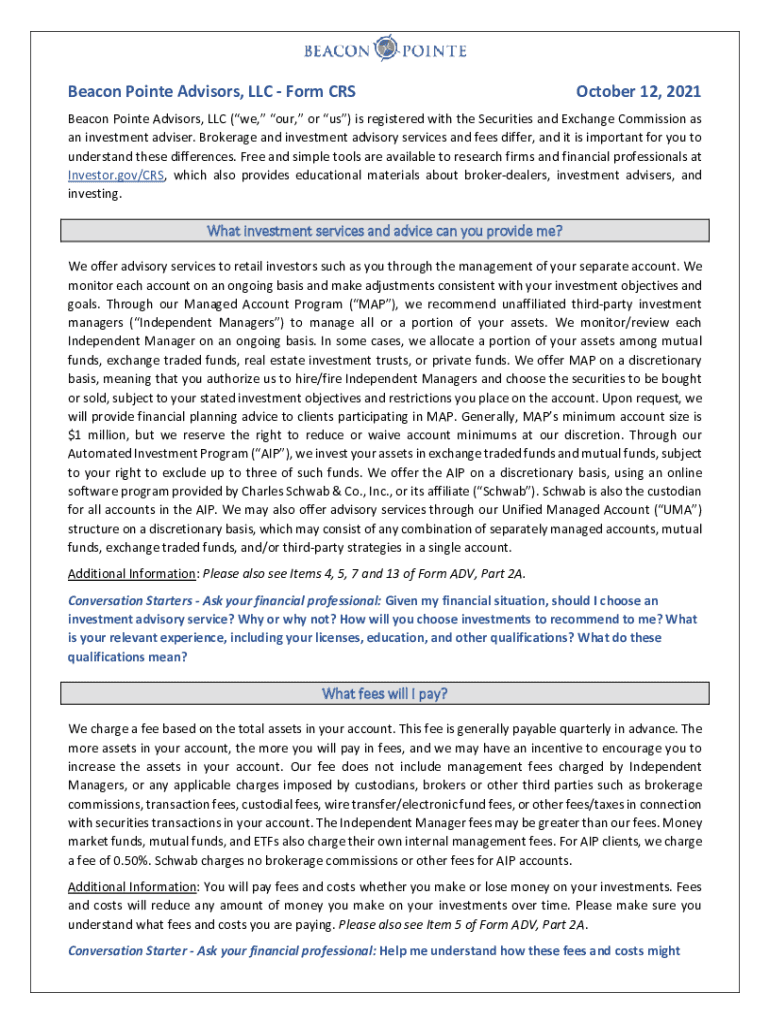 Fillable Online Beacon Pointe Advisors - Fresno County, CA Firm Profile ...