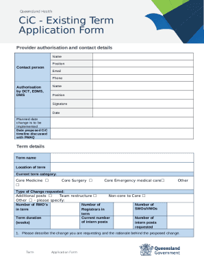 Term Application Doc Template | pdfFiller